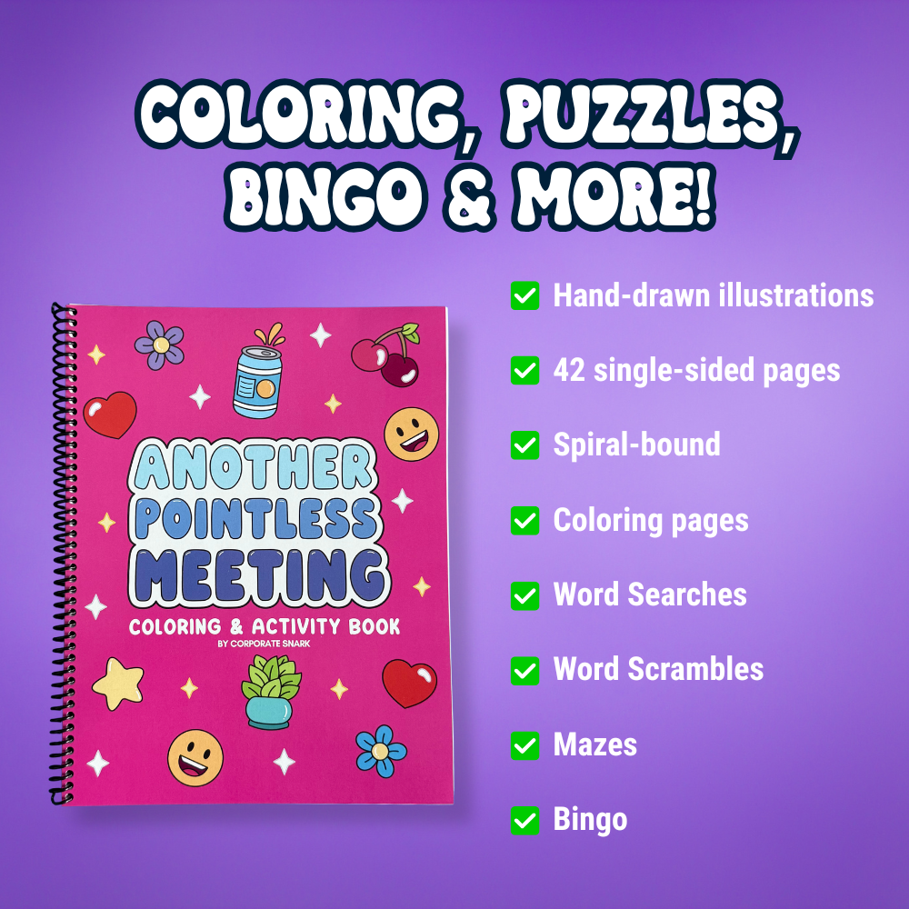 Another Pointless Meeting Coloring & Activity Book – Corporate Snark