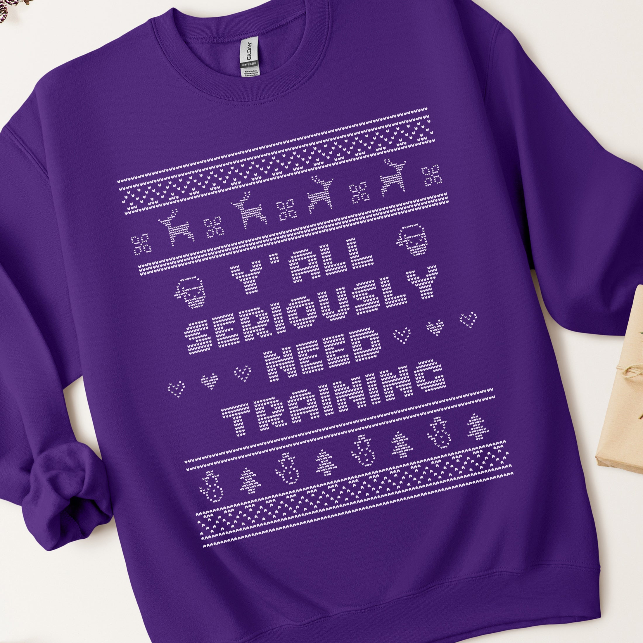 Y'all Need Training Ugly Christmas Sweatshirt – Corporate Snark